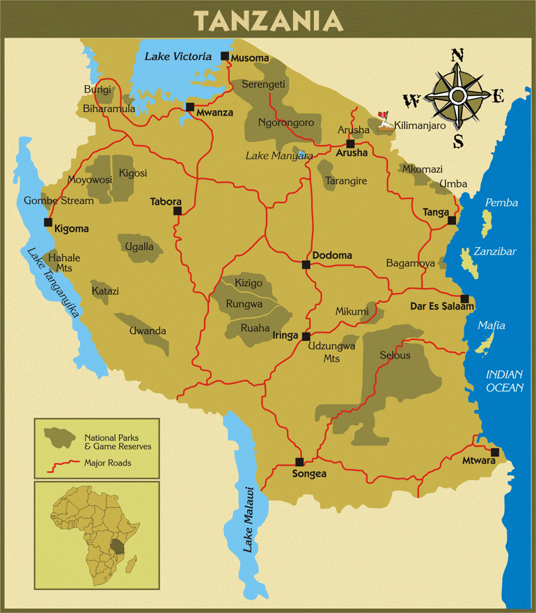 Mount Kilimanjaro Climb | Kilimandscharo Active Tours | Tanzania Map